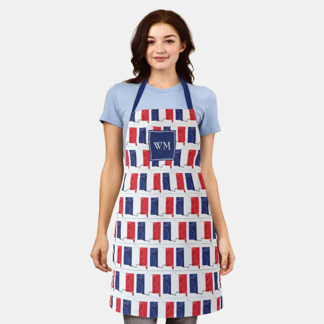 FRANCE FLAG MAP | Monogram | French Apron | Zazzle