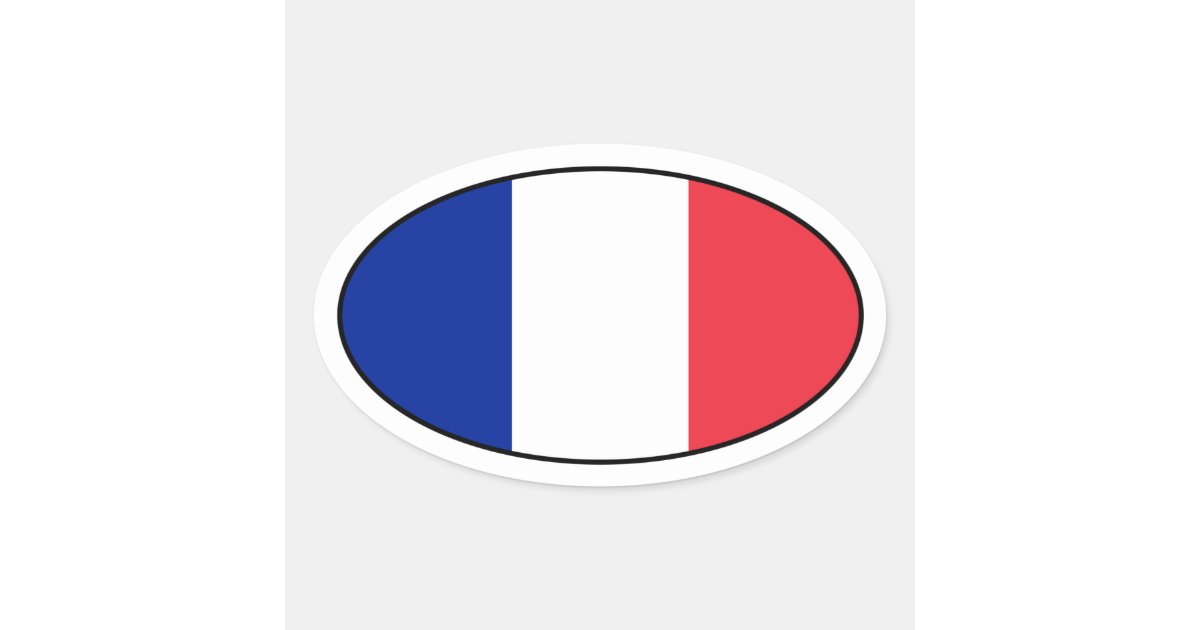 France Flag Oval Sticker | Zazzle