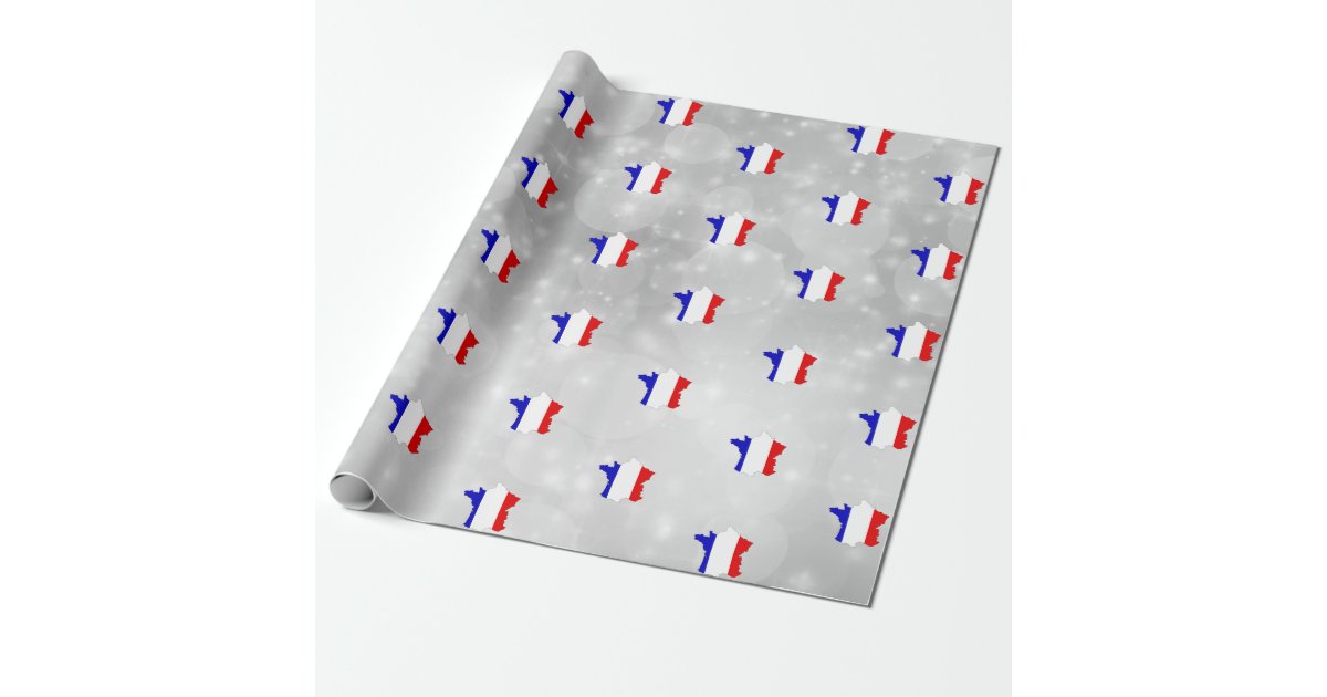 France French Flag Map Wrapping Paper | Zazzle