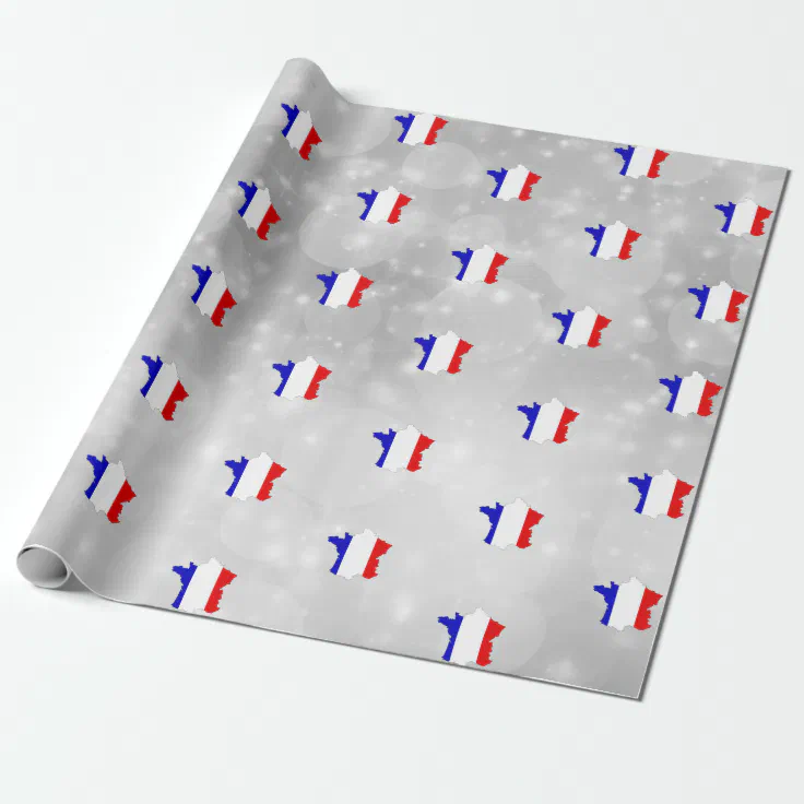 France French Flag Map Wrapping Paper | Zazzle