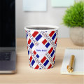 France French Flag Tiled Blue Personalized Name Paper Cups | Zazzle