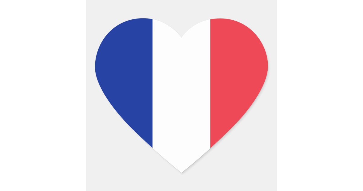 France/French Heart Flag Heart Sticker | Zazzle