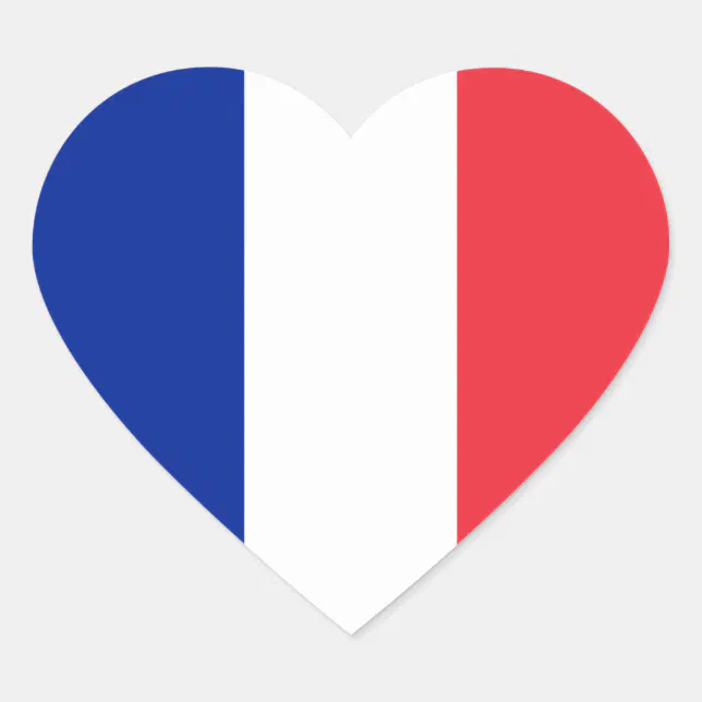 France/French Heart Flag Heart Sticker | Zazzle