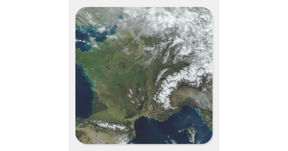 France from space square sticker | Zazzle