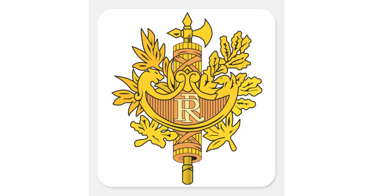 France National Emblem Square Sticker | Zazzle