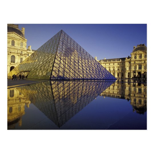 FRANCE, Paris Reflection, Pyramid. The Louvre Postcard | Zazzle.com