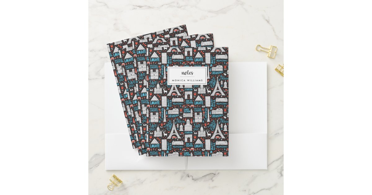 France | Symbols Pattern Pocket Folder | Zazzle