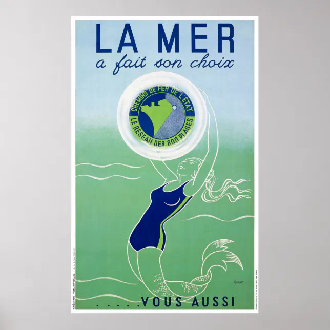 France Vintage Travel Poster Restored | Zazzle