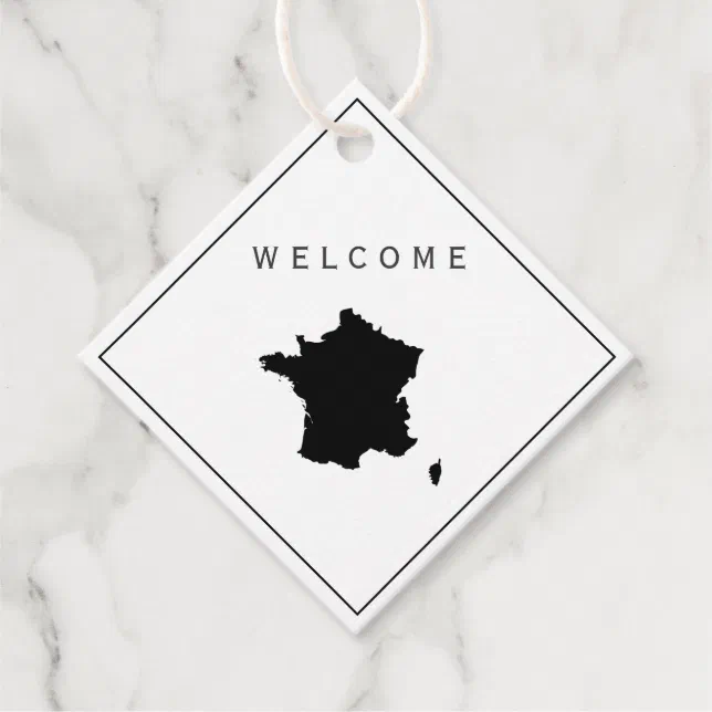France Wedding Welcome Bag Gift Tag, French Favor Tags | Zazzle