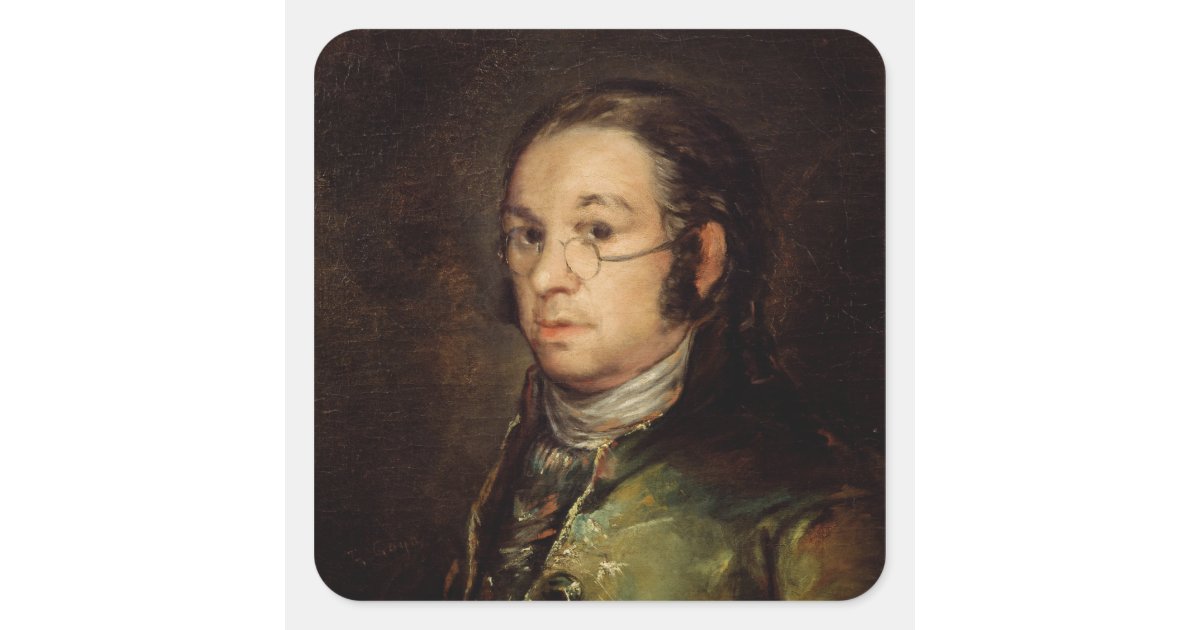 Francisco Jose de Goya y Lucientes | Self Portrait Square Sticker | Zazzle