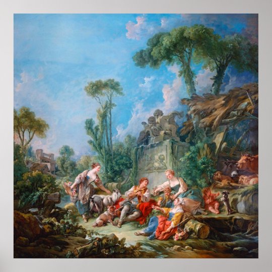 francois boucher shepherd's idyll rococo scenery poster | Zazzle.com