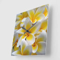 Frangipani Plumeria Flower Photo Square Wall Clock | Zazzle