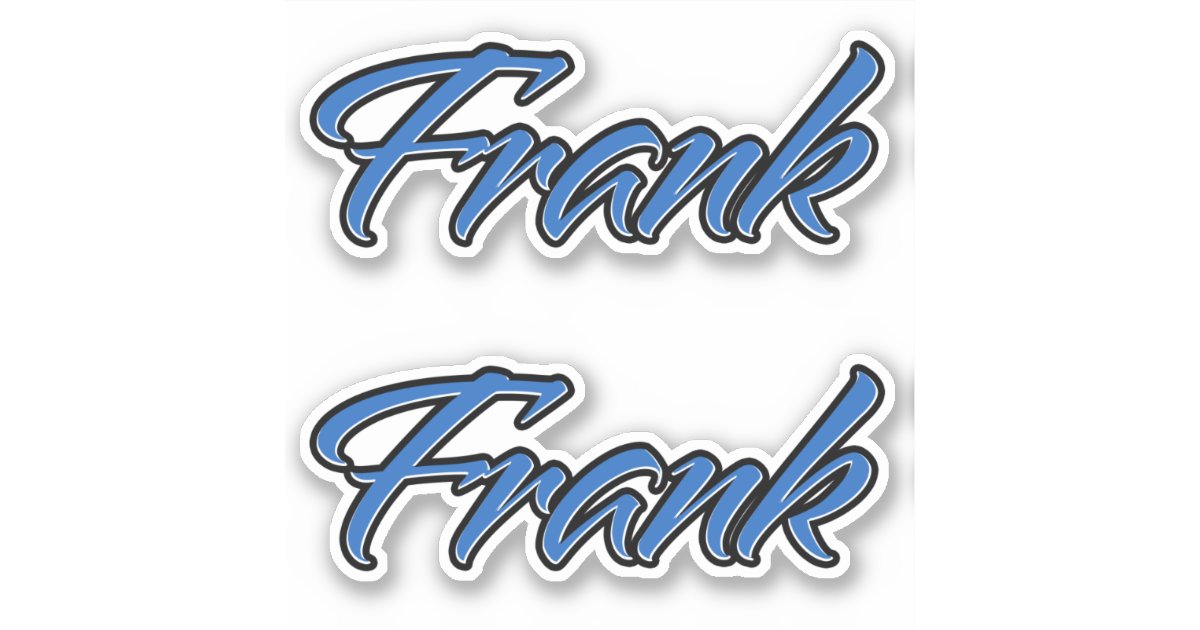 Frank Name blue sticker Sticker Stickerset | Zazzle