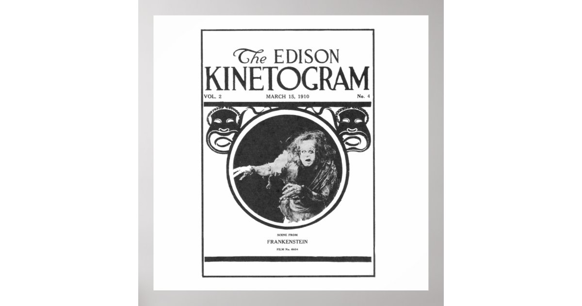 Frankenstein 1910 The Edison Kinetogram Poster | Zazzle