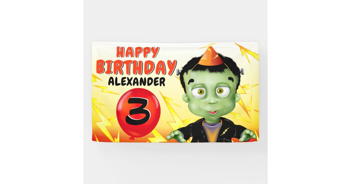 Frankenstein Birthday Party Banner | Zazzle