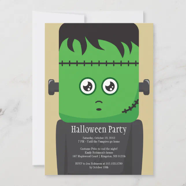Frankenstein Halloween Party Invitation | Zazzle