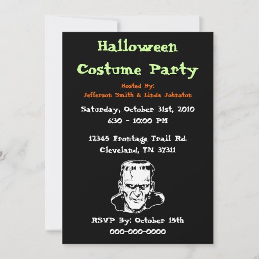 Frankenstein Halloween Party Invitation | Zazzle