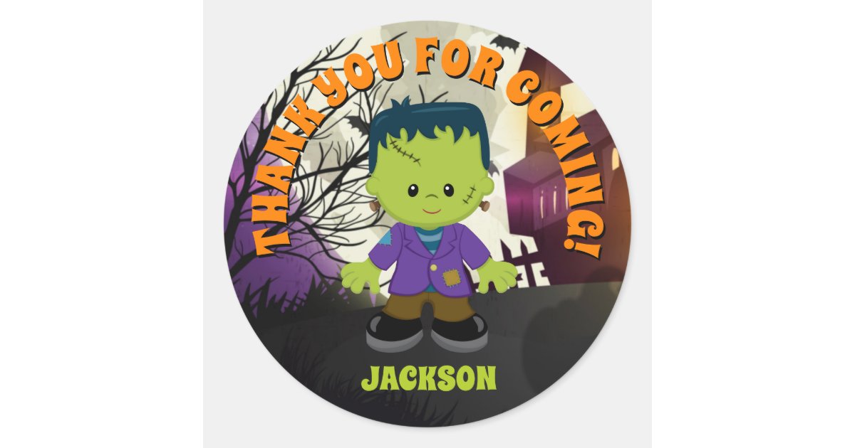 Frankenstein Halloween Stickers Kids Personalized | Zazzle