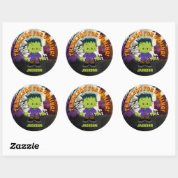 Frankenstein Halloween Stickers Kids Personalized | Zazzle