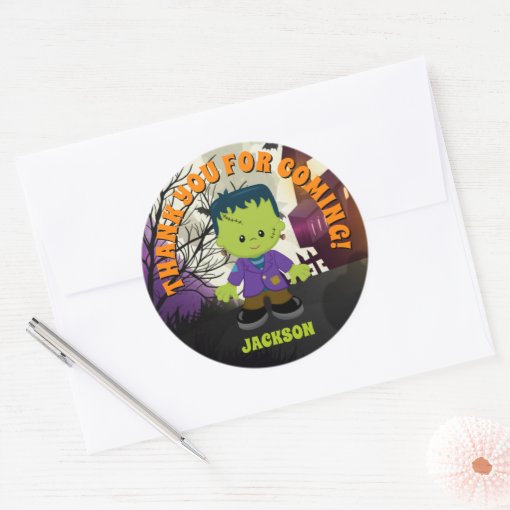 Frankenstein Halloween Stickers Kids Personalized | Zazzle