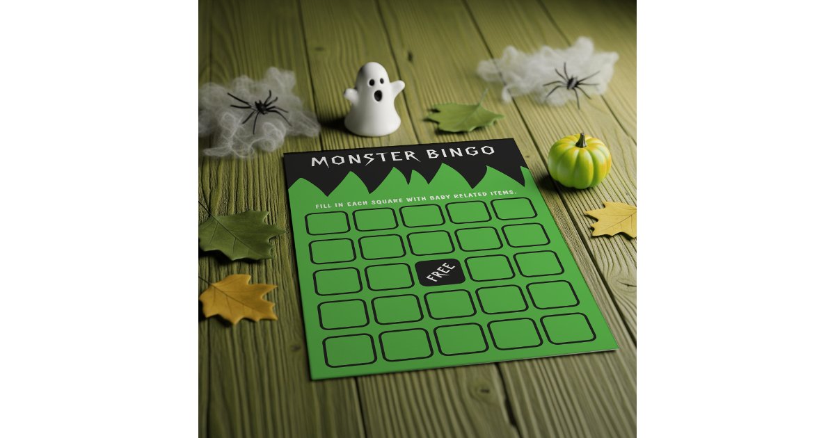 Frankenstein Monster Bingo Baby Shower Game | Zazzle