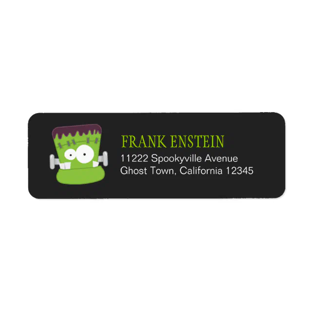 Frankenstein Monster Halloween Return Address Labe Label | Zazzle