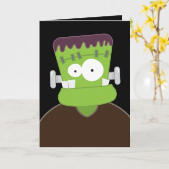 Frankenstein Monster | Kids Happy Halloween Card | Zazzle