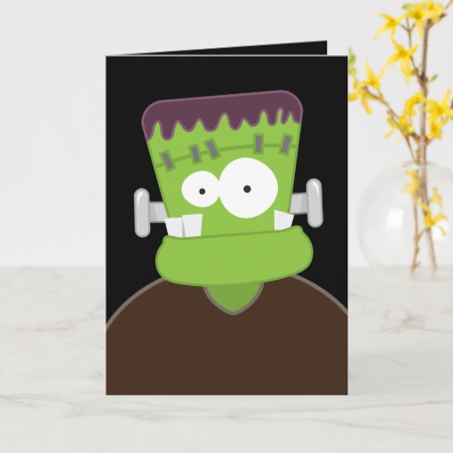 Frankenstein Monster | Kids Happy Halloween Card | Zazzle