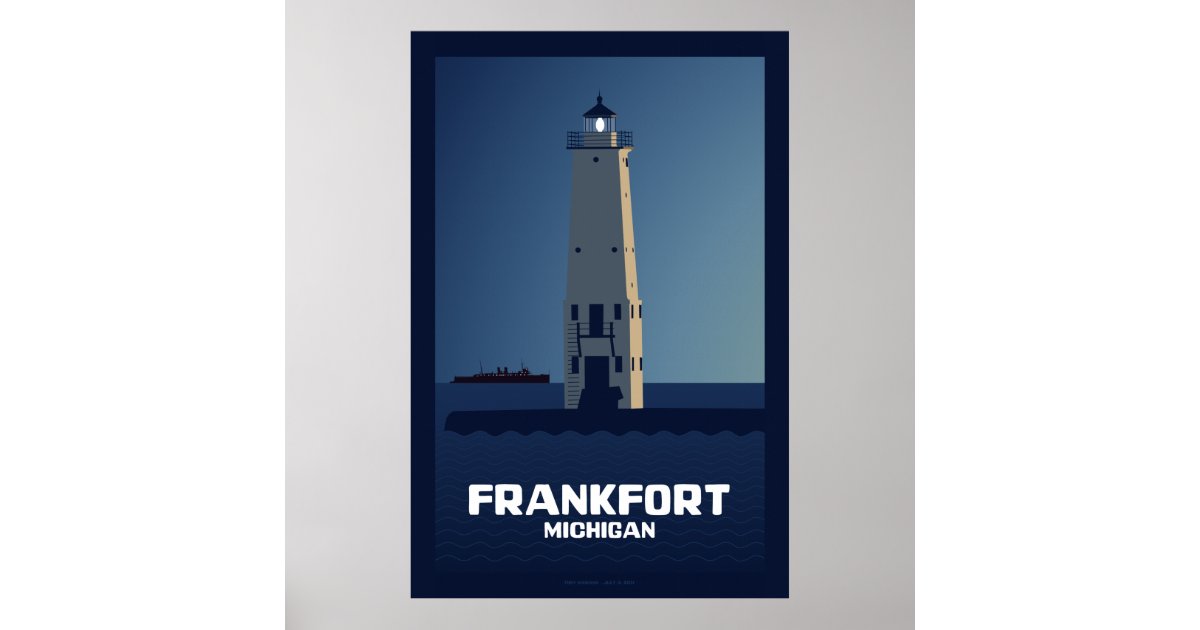 Frankfort Lighthouse, Michigan Poster | Zazzle