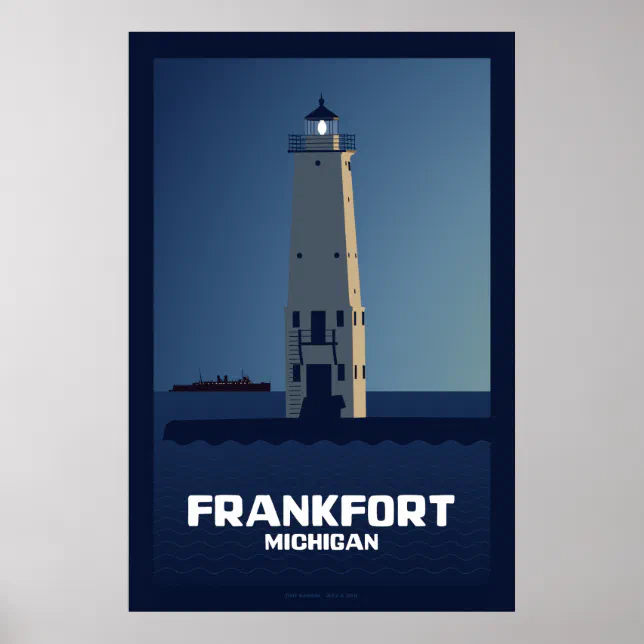 Frankfort Lighthouse, Michigan Poster | Zazzle