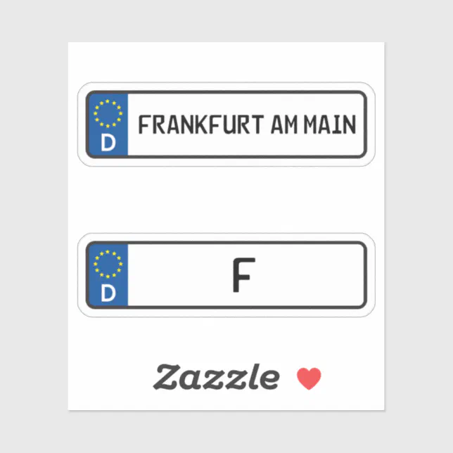 Frankfurt Am Main kennzeichen, German Car License Sticker | Zazzle
