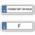 Frankfurt Am Main kennzeichen, German Car License Sticker | Zazzle