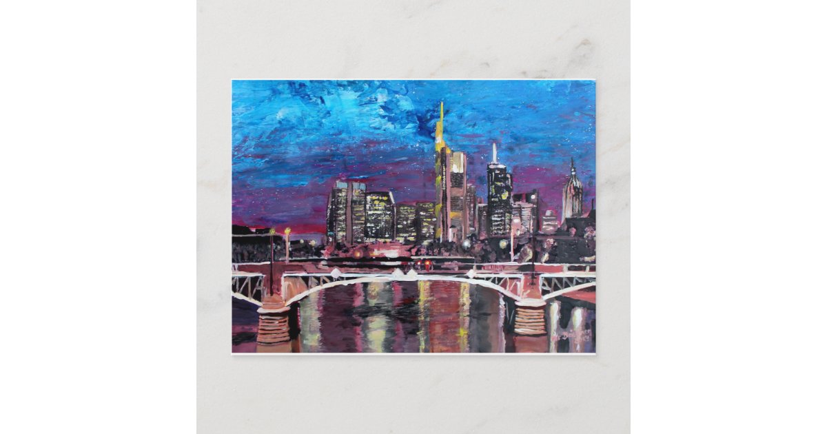 Frankfurt Main Germany - Mainhattan Skyline Postcard | Zazzle