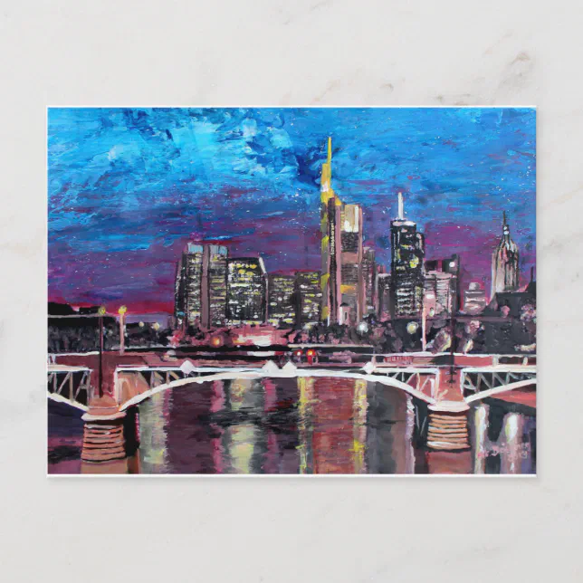 Frankfurt Main Germany - Mainhattan Skyline Postcard | Zazzle