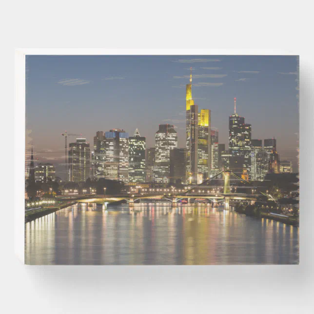 Frankfurt Skyline Germany gift Poster Wooden Box Sign | Zazzle