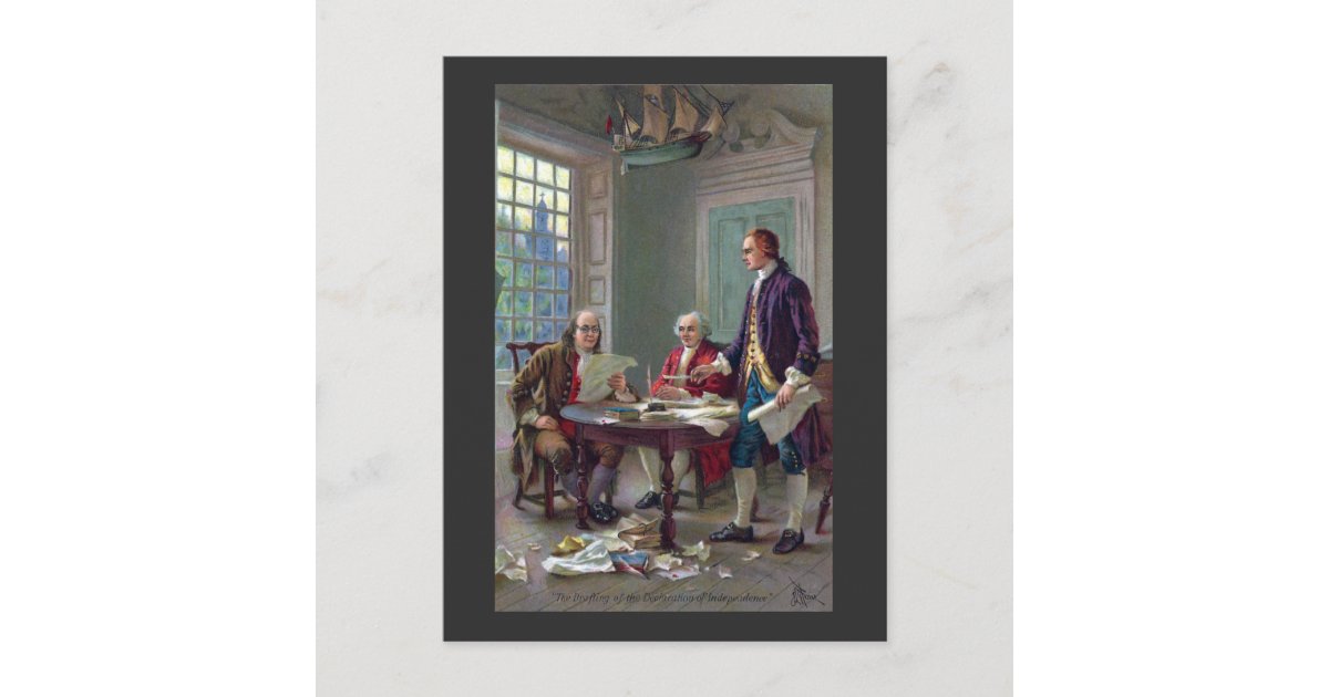 Franklin, Adams and Jefferson In Philadelphia 1776 Postcard | Zazzle