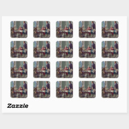Franklin, Adams and Jefferson In Philadelphia 1776 Square Sticker | Zazzle