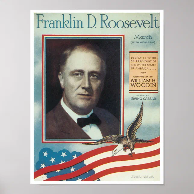 Franklin D. Roosevelt Vintage Songbook Cover Poster | Zazzle