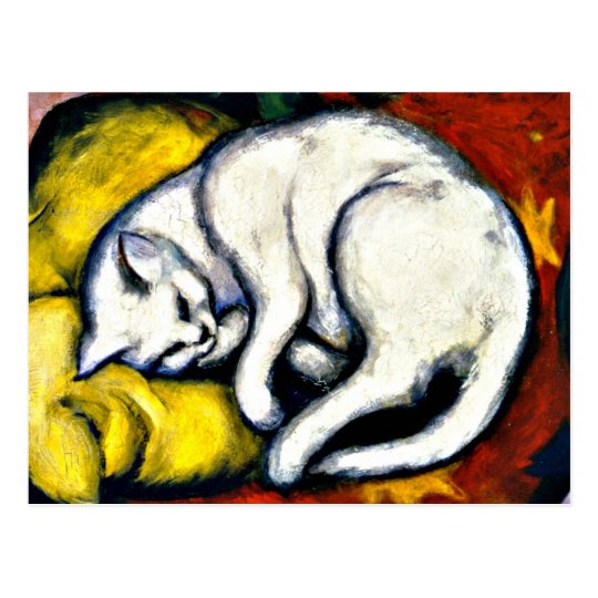 Franz Marc - White Cat. Franz Marc 1912 painting. Postcard | Zazzle.com Franz Marc - White Cat. Franz Marc 1912 painting. Postcard | Zazzle.com