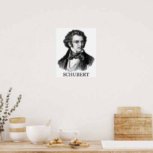 Franz Schubert, black Poster | Zazzle