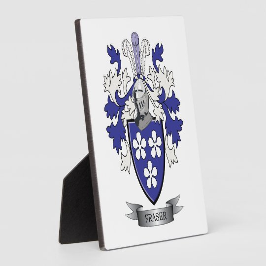 Fraser Family Crest Coat of Arms Plaque | Zazzle.com