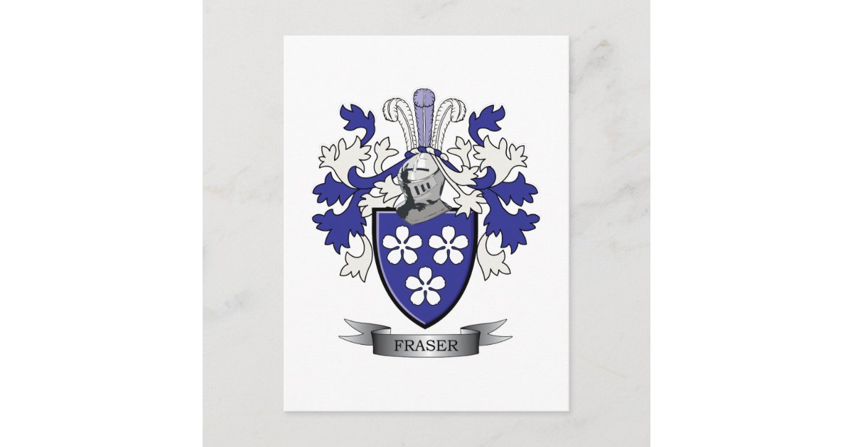 Fraser Family Crest Coat of Arms Postcard | Zazzle