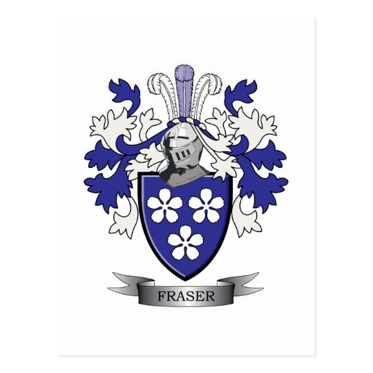 Fraser Family Crest Coat of Arms Postcard | Zazzle.com