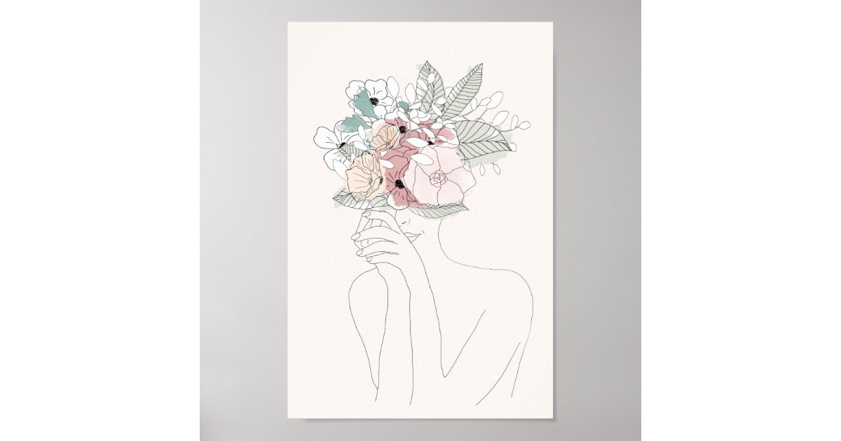 Frau mit Blumen Poster | Zazzle