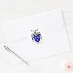 FRAZIER FAMILY CREST - FRAZIER COAT OF ARMS CLASSIC ROUND STICKER | Zazzle