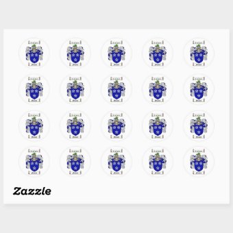 FRAZIER FAMILY CREST - FRAZIER COAT OF ARMS CLASSIC ROUND STICKER | Zazzle