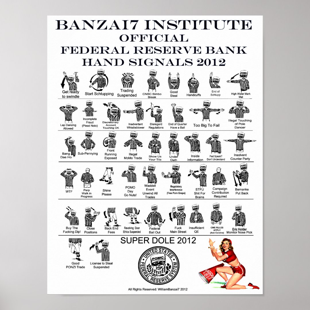 FRB Hand Signals for the Superdole Poster | Zazzle