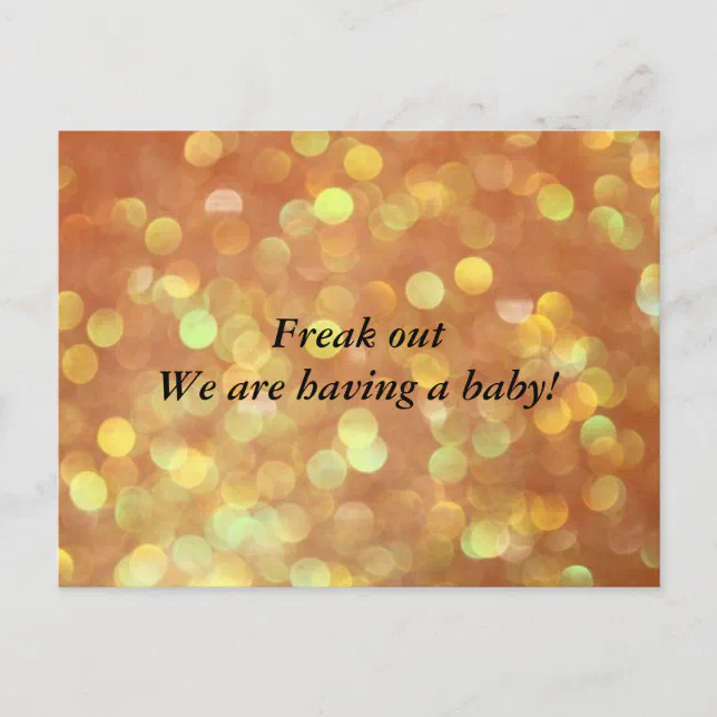 Freak out We are having a baby! Announcement Postcard | Zazzle