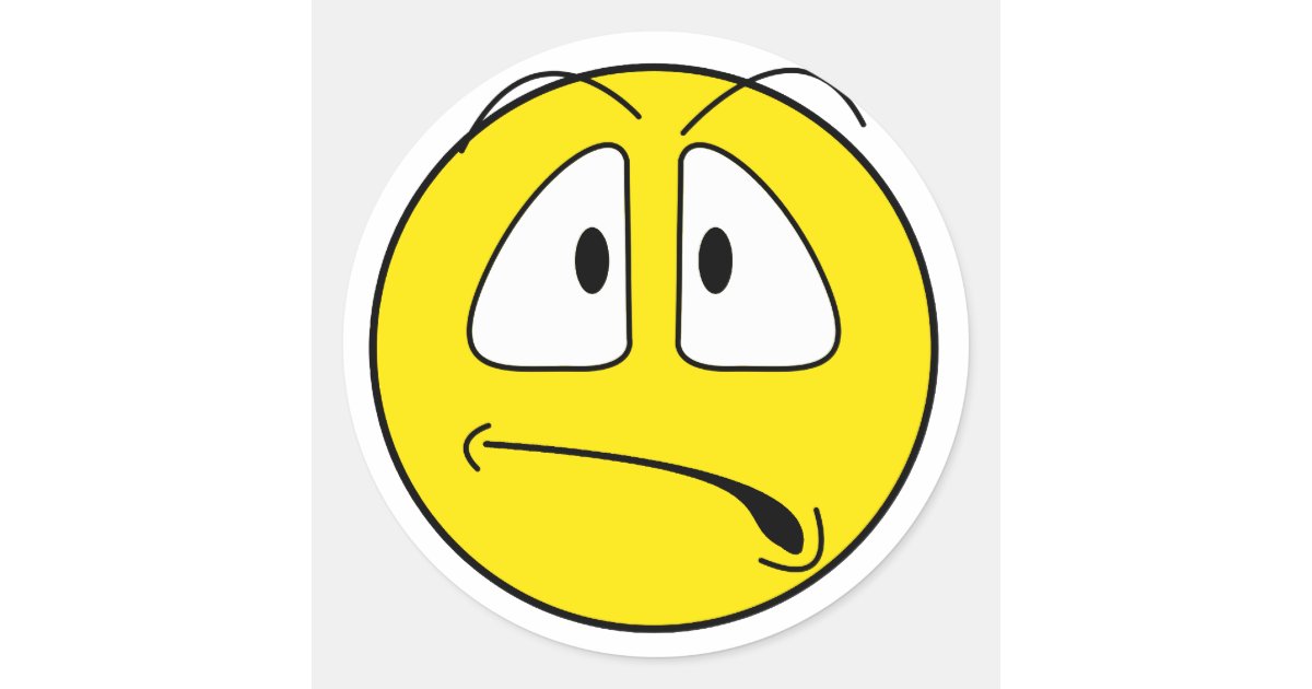 Freaked out Face Classic Round Sticker | Zazzle