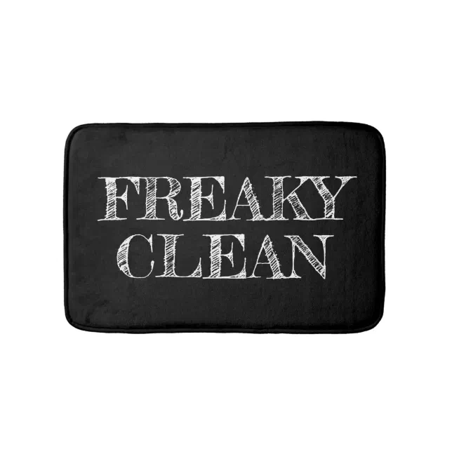 Freaky clean Halloween hipster funny humor quote Bath Mat | Zazzle